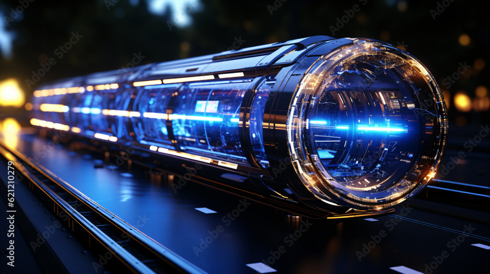 futuristic supercomputer technology concept, particle accelerator ...