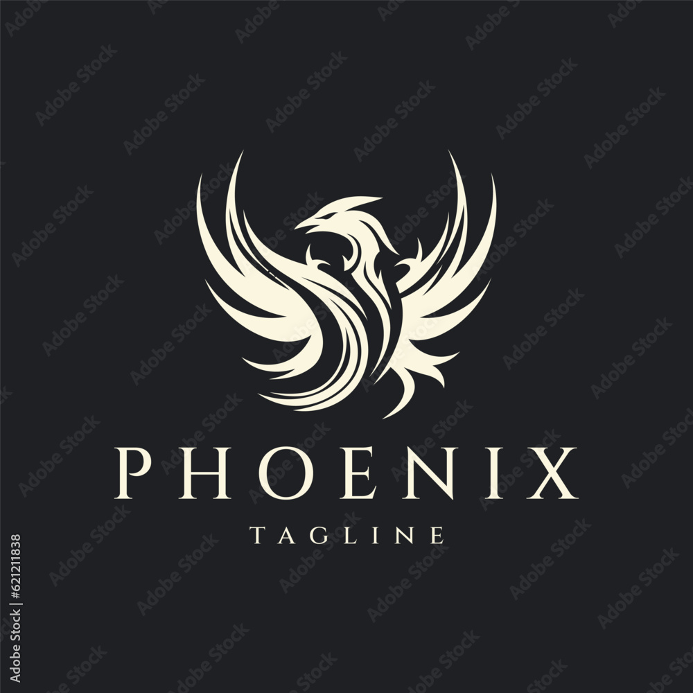Phoenix logo design vector illustration Stock Vector | Adobe Stock