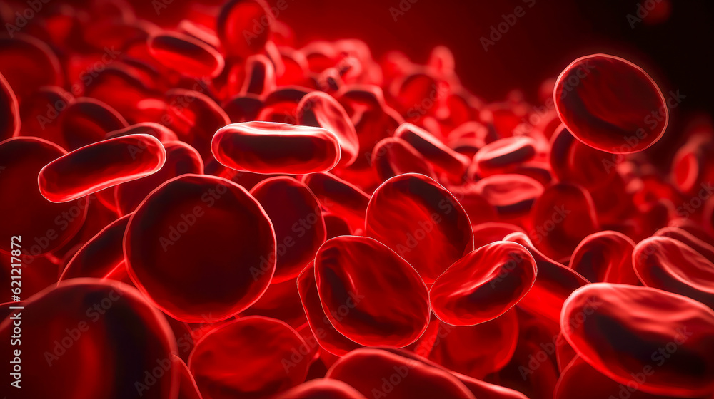 microscopic view of red blood cells present in blood to deliver oxygen ...