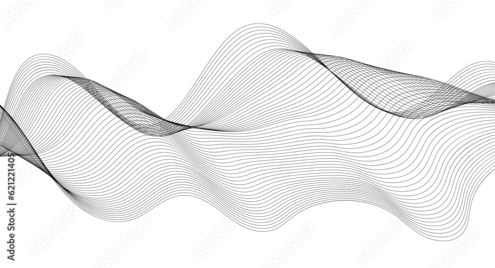 futuristic Line stripe pattern on white Wavy background. abstract ...