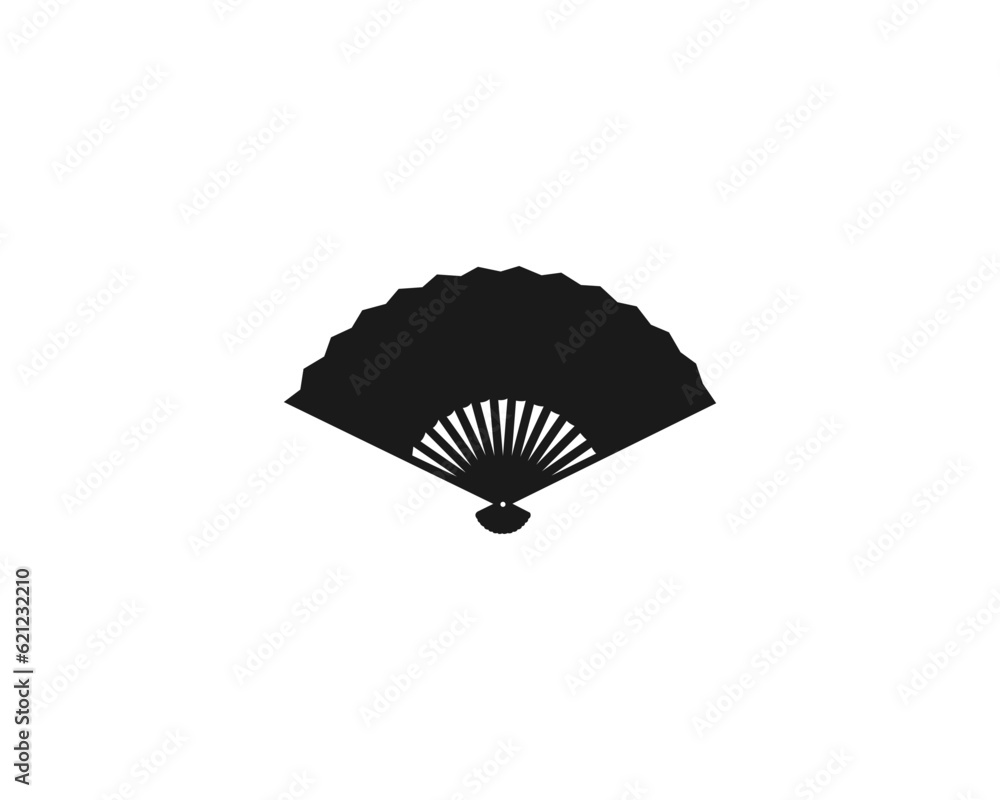 Chinese fan isolated handheld tessen souvenir thin line icon.Vector ...