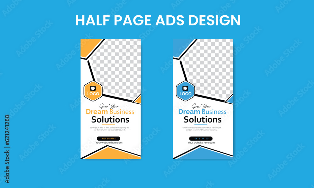 Vetor de Corporate business half page template design Flyer design for ...