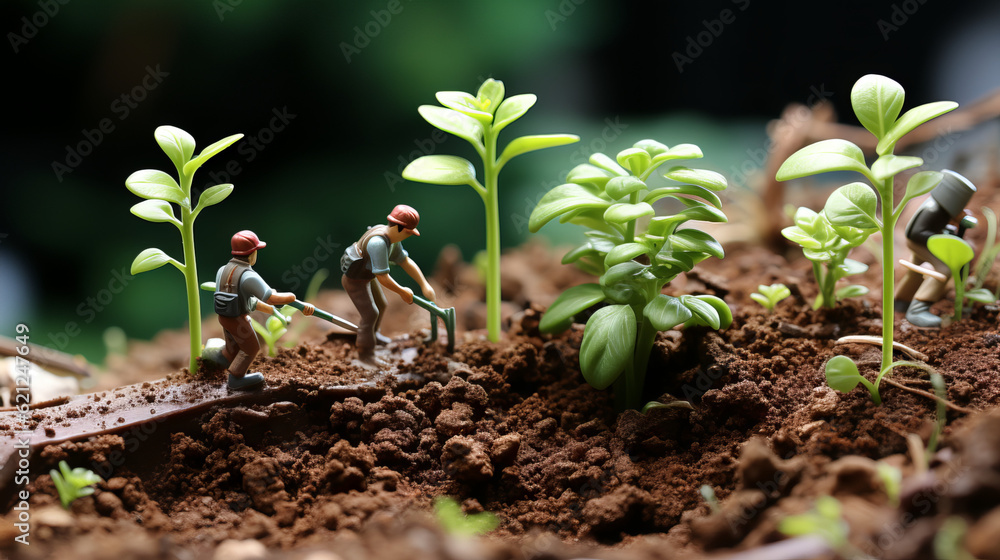 Roots of Resilience: Miniature Figures Engage in Sustainable Tree ...