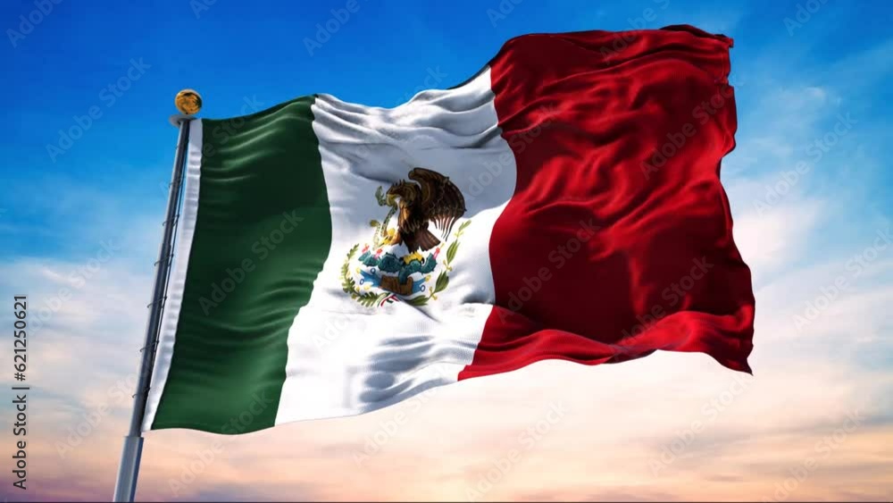 The flag of mexico animation , mexico flag background , 4K seamless ...