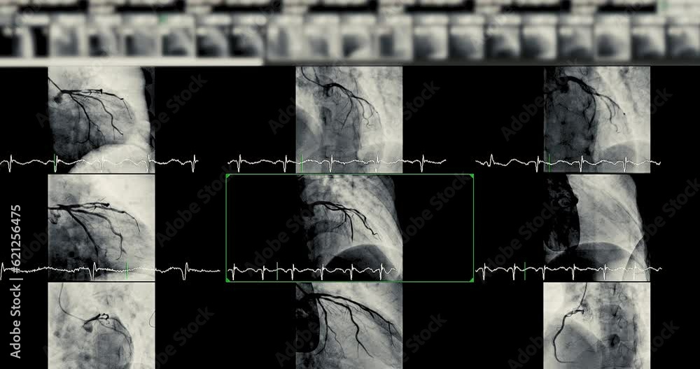 Vidéo Stock Cardiac catheterization showing coronary arteries used to ...