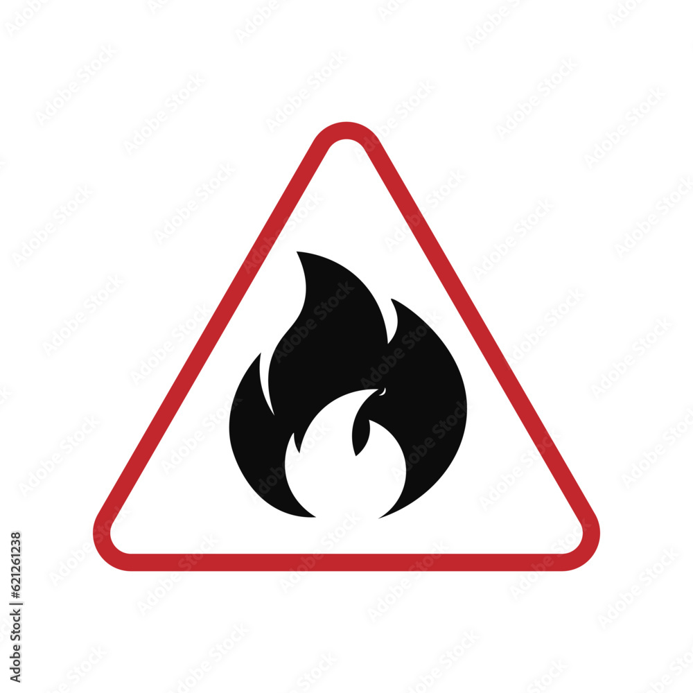 safety sticker design of red black triangle fire precaution, do no ...