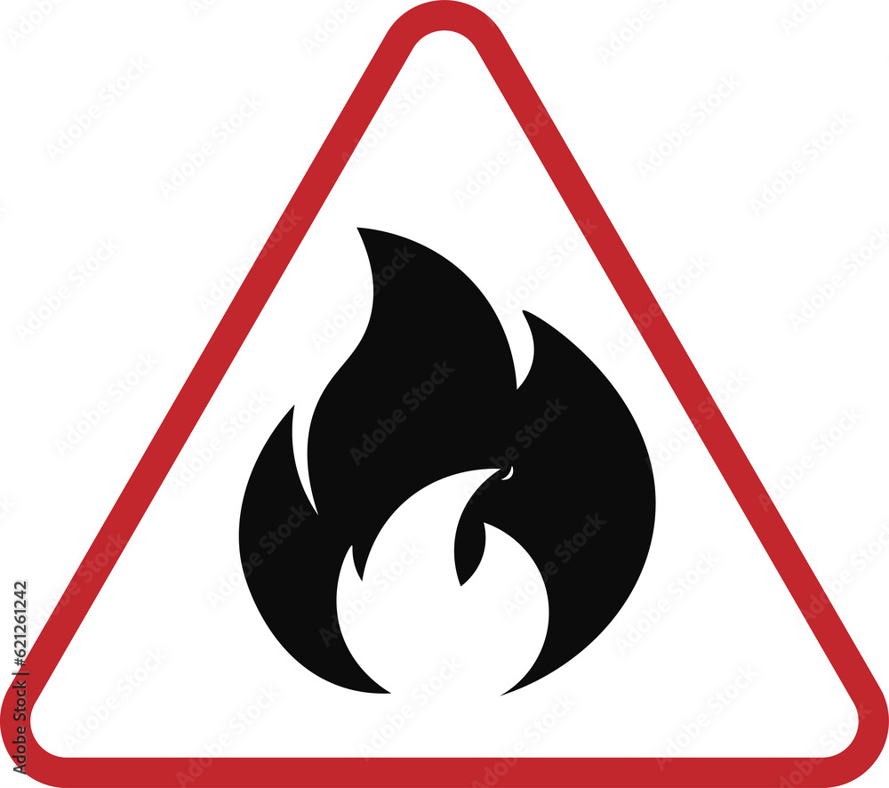 safety sticker design of red black triangle fire precaution, do no ...