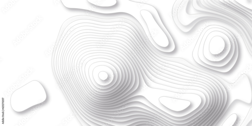 Background of the topographic map. White wave paper curved reliefs ...