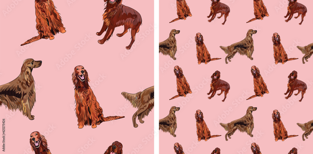 Irish setter dog holiday wallpaper. Pets square background, repeatable ...