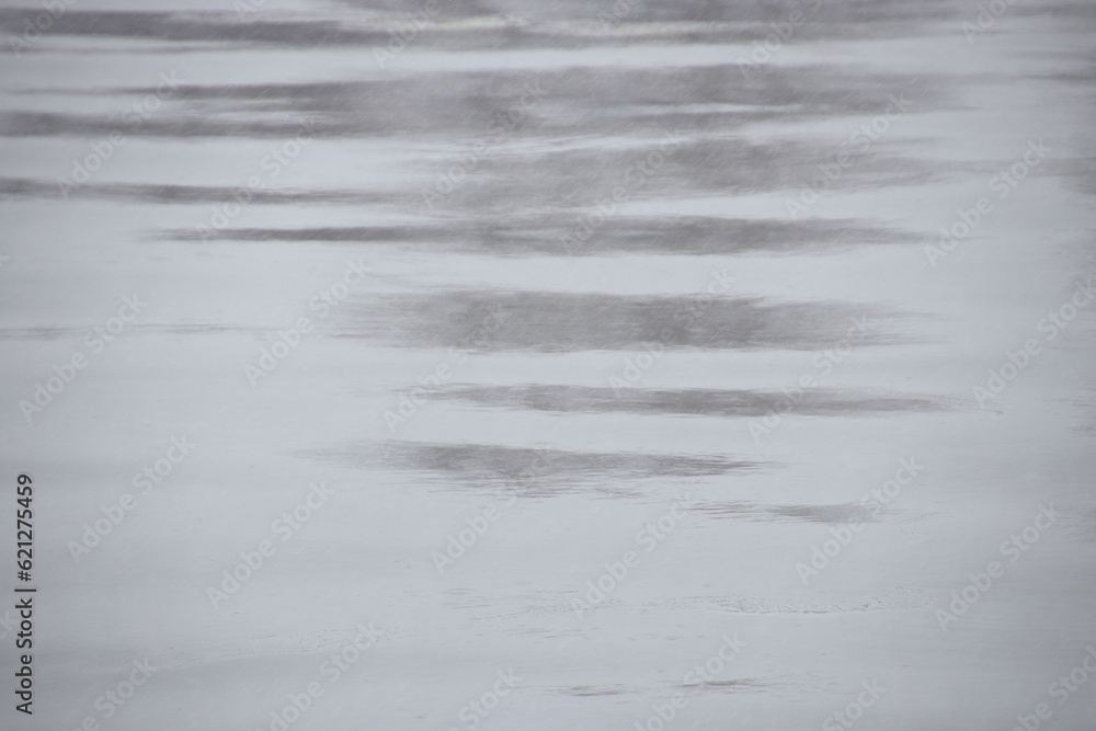 Winter water surface of the Middle Nevka river. Cold water surface ...