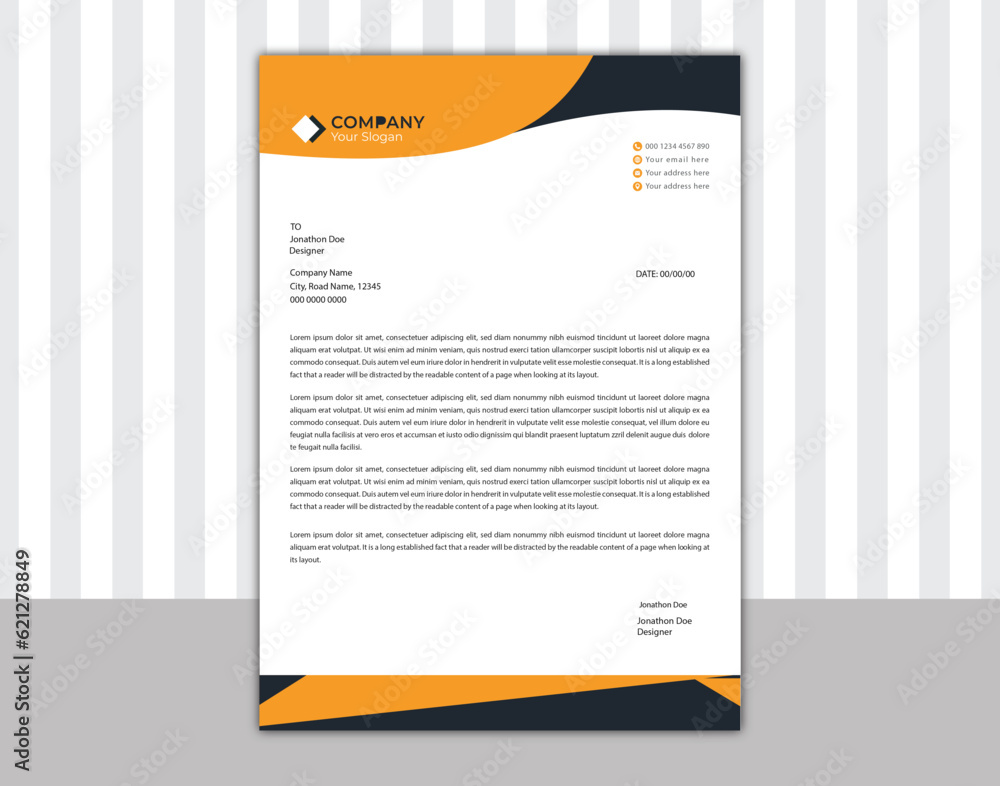 abstract letterhead Design modern Business letterhead design template ...