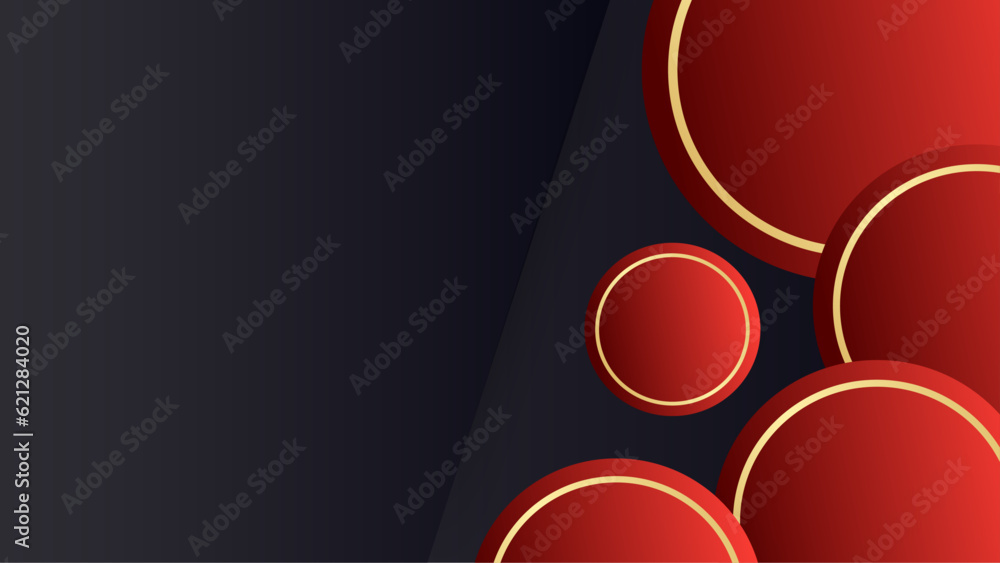 Vetor de Black red and gold modern business card print templates ...