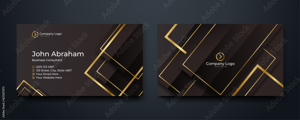 Premium Gold Black name card and business card with creative design ...