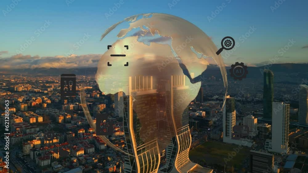 Smart city IOT internet of thing ICT digital technology futuristic ...