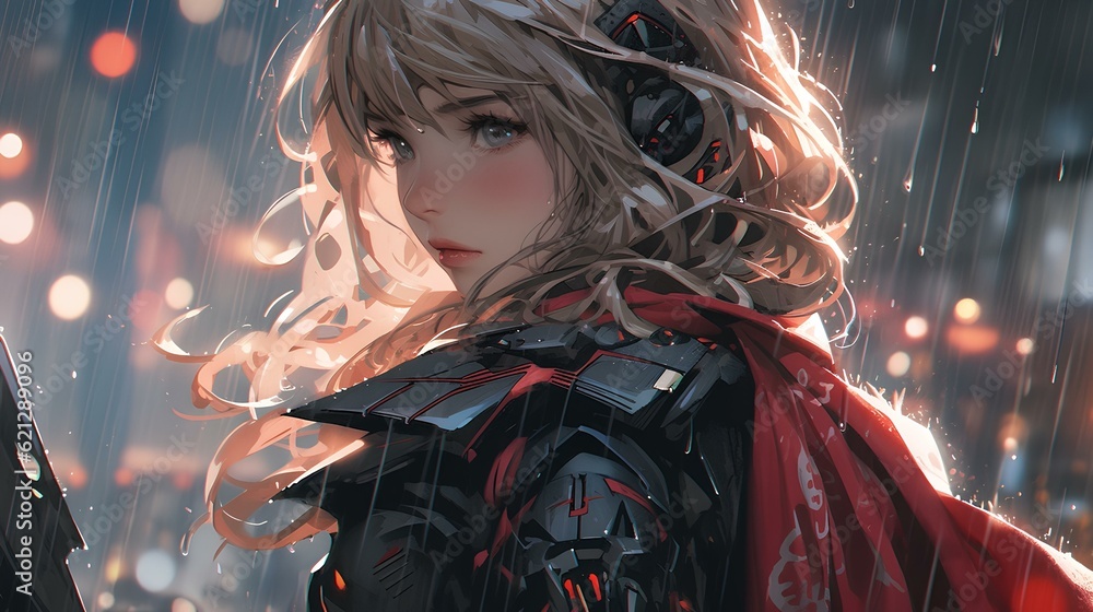 attractive female villain with beautiful blonde short hair in latex ...