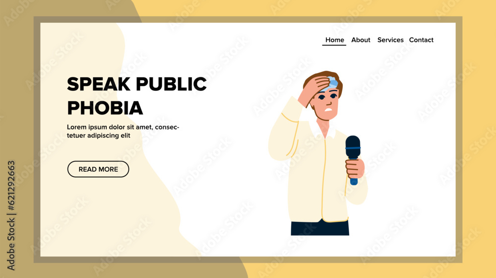 anxiety speak public phobia vector. er microphone, speech ing, stage ...