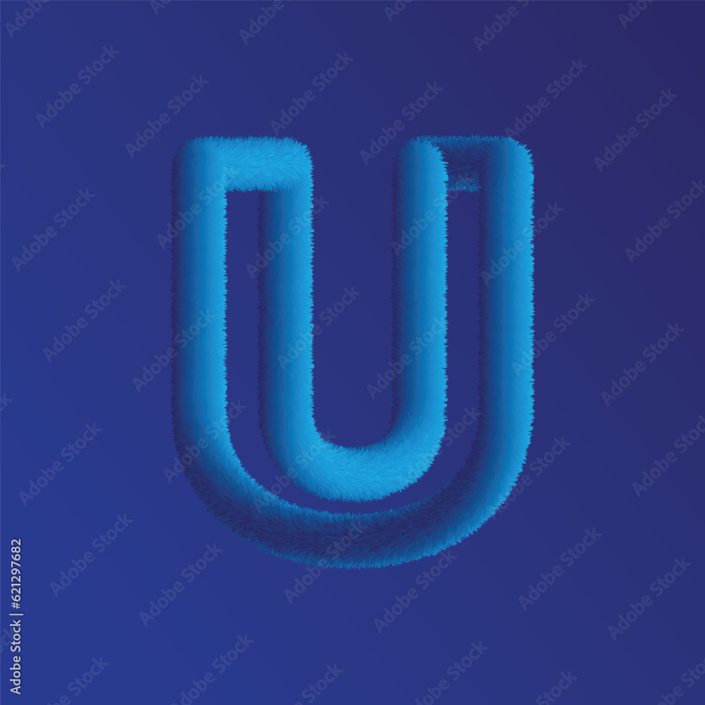 Vetor de Rounded bold font of blue gradient glow ribbon letters ...