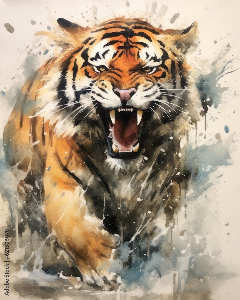 fluidity and unpredictability of watercolors by creating a dynamic and ...