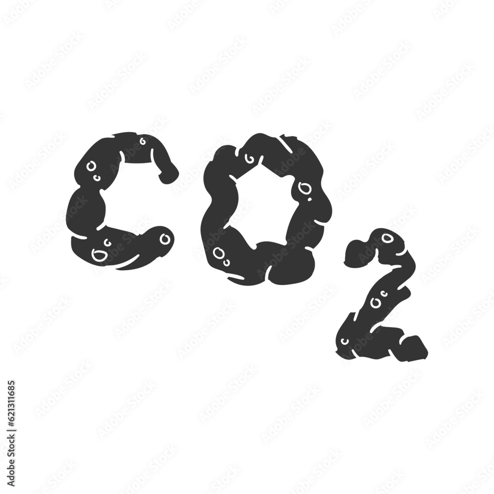 CO2 Emission Icon Silhouette Illustration. Contamination Vector Graphic ...