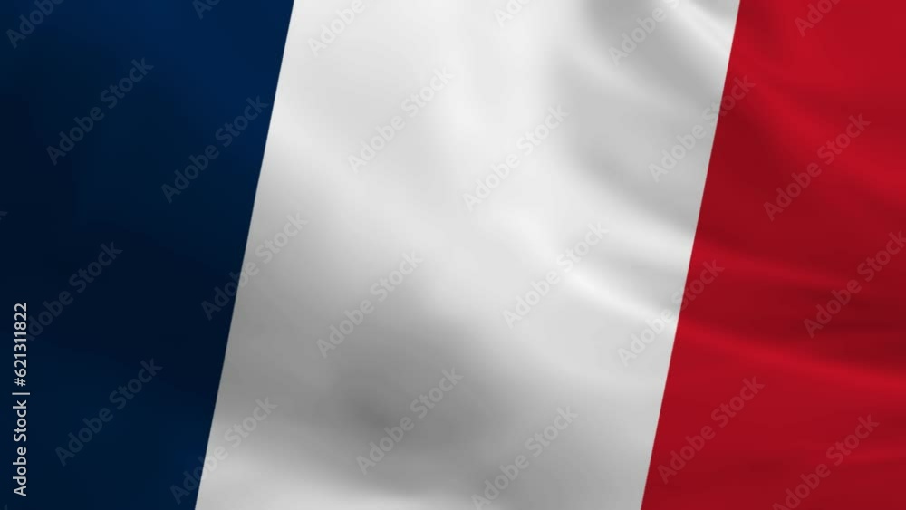 Flag of the france waving animation. looping National france flag ...