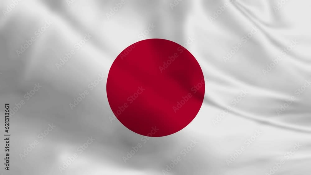 Flag of the japan waving animation. looping National japan flag ...