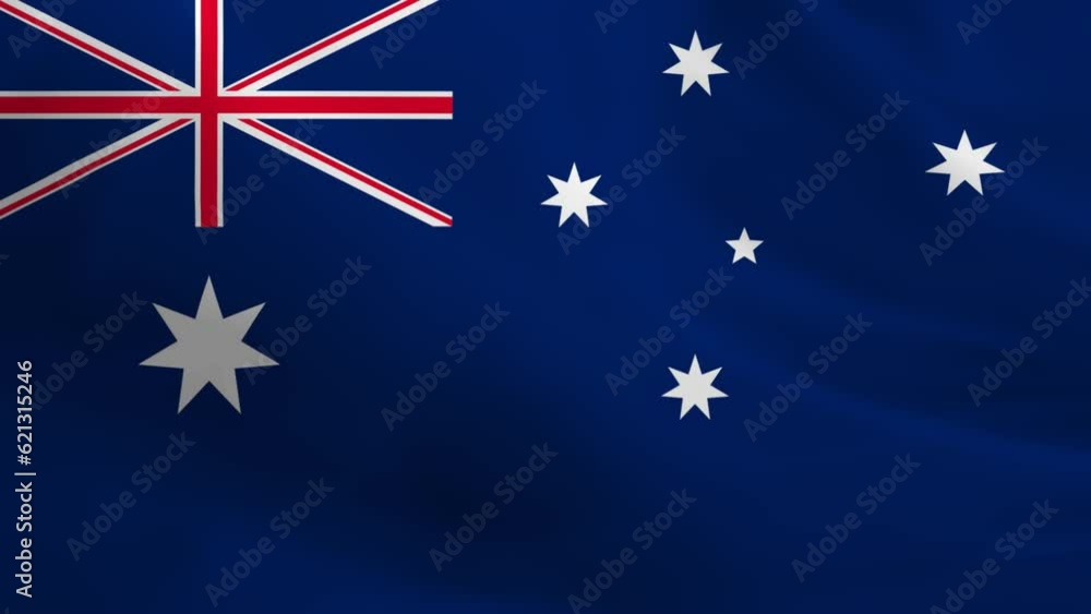 Flag of the australia waving animation. looping National australia flag ...