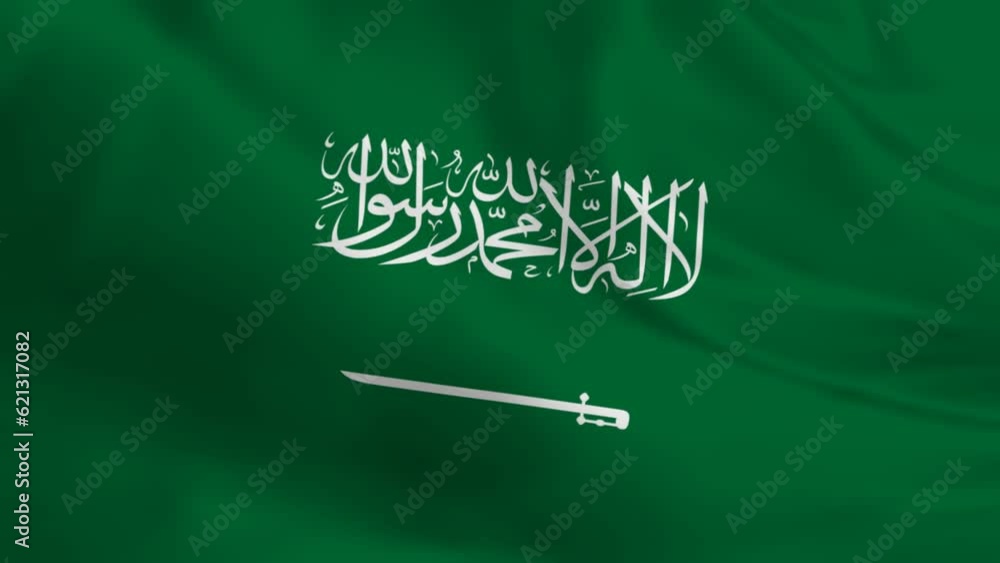 Flag of the saudi arabia waving animation. looping National saudi ...