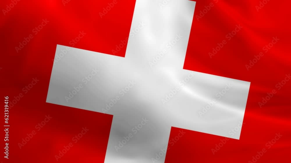 Vidéo Stock Flag of the swiss waving animation. looping National ...