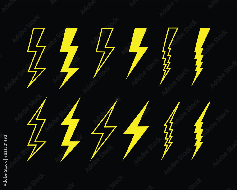 Creative vector illustration of thunder and bolt lighting flash icon ...