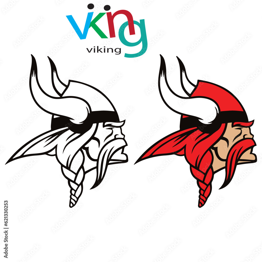 Viking profile vector images art.Viking warrior emblemStylish ...