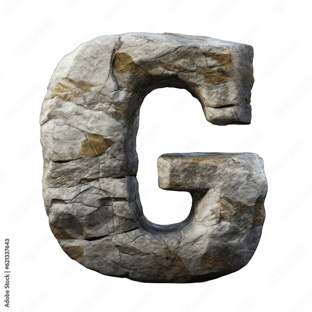 letter G in stone granite texture, typography lettering font ...