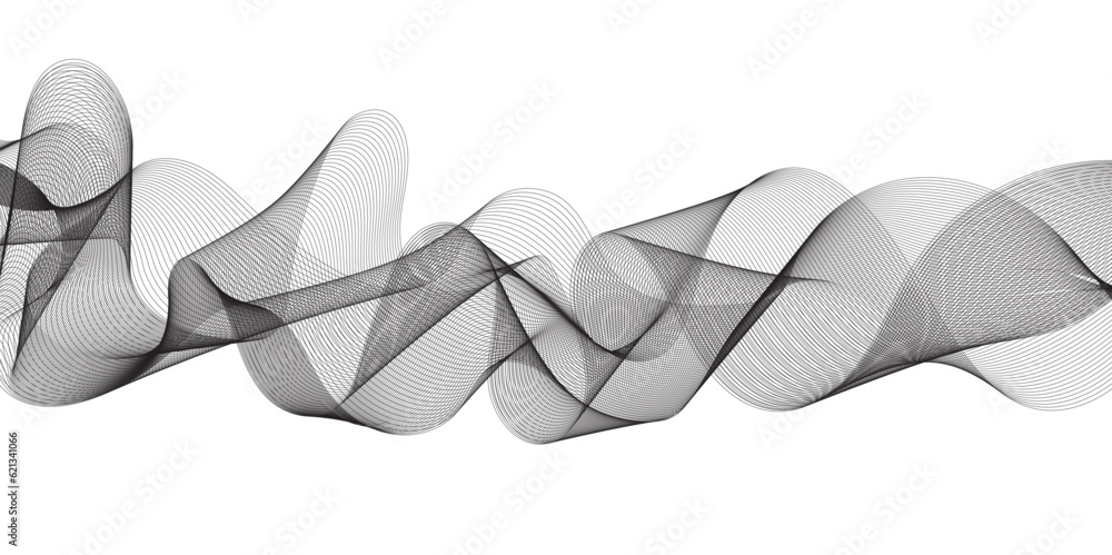 Vettoriale Stock Abstract grey wavy lines background. Digital frequency ...