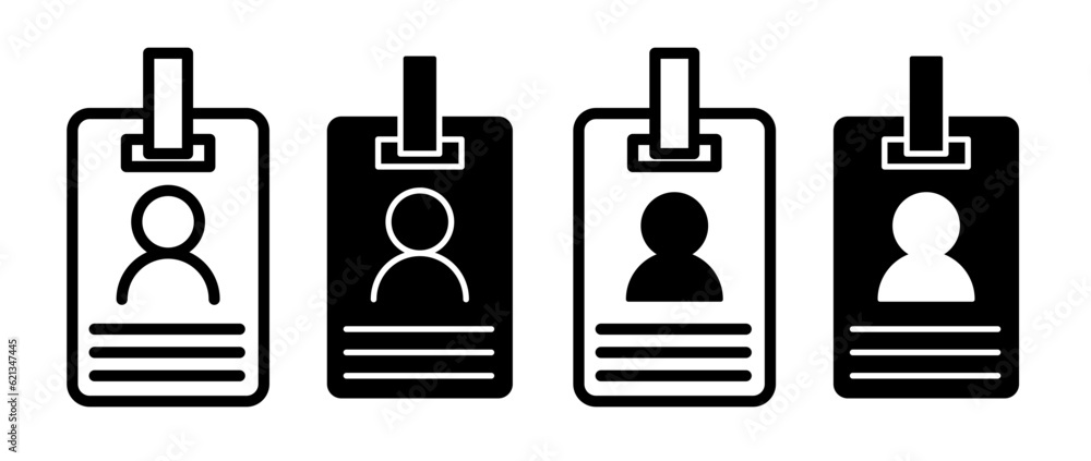 Vecteur Stock membership id card thin line vector icon set. conference ...