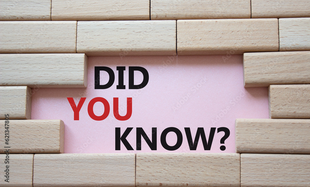 Did you know symbol. Wooden blocks with words Did you know. Beautiful ...