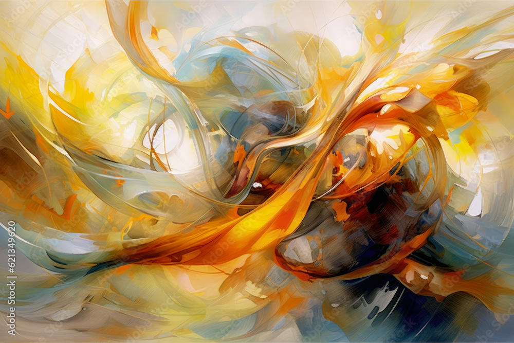 whirlwind of abstract lines and curves on a vibrant background ...
