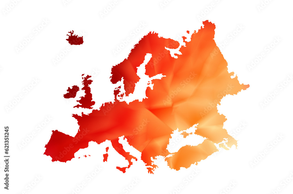 A map of Europe in red gradient color. Template European zone for ...