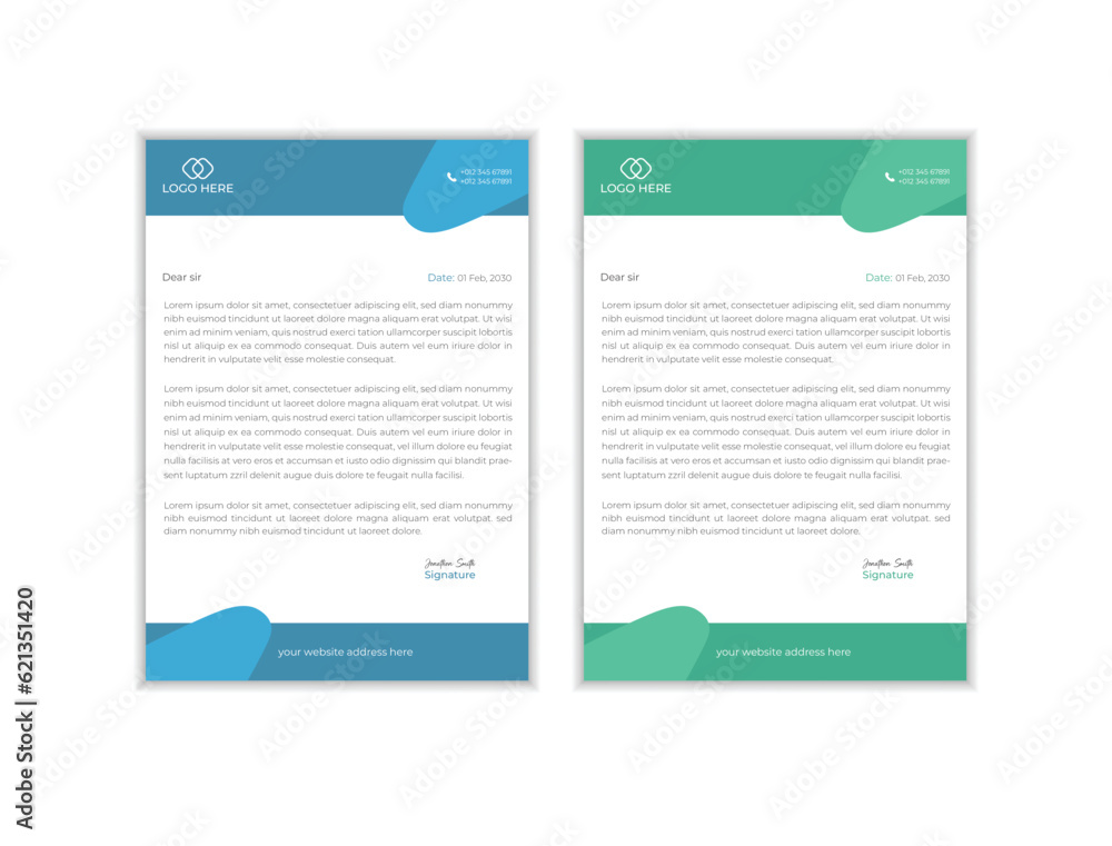 Abstract Letterhead Design Modern Business Letterhead Design Template ...