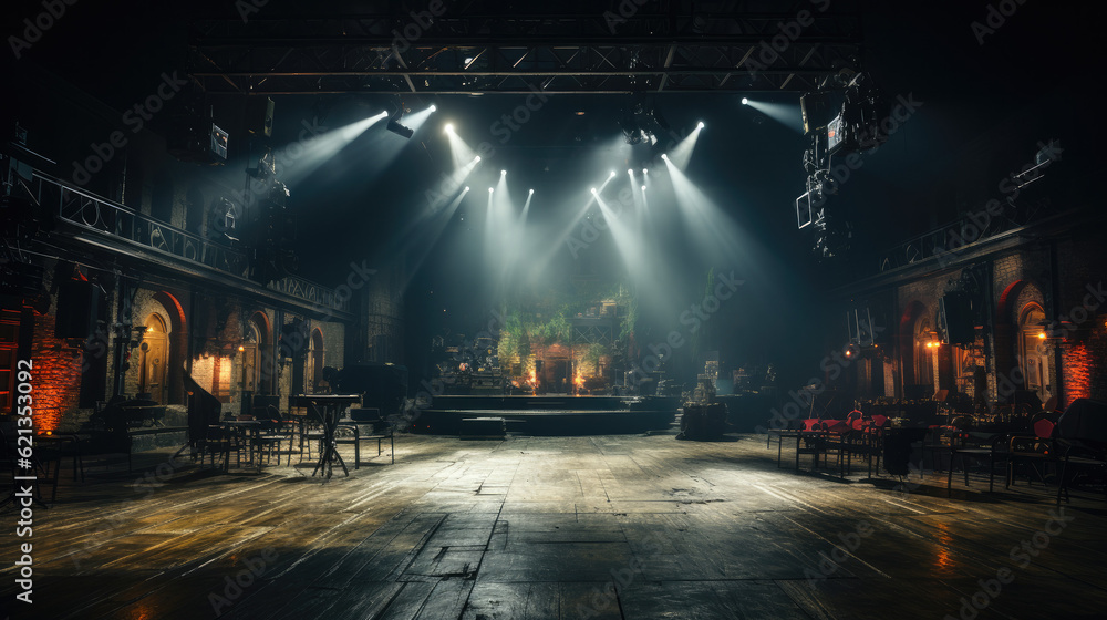 Empty Movie Soundstage Stock イラスト | Adobe Stock