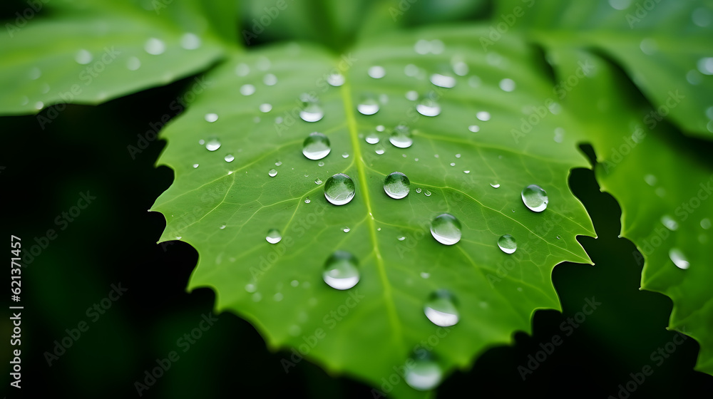 CO2 reducing icon on green leaf with water droplet for decrease CO2 , carbon footprint and ...