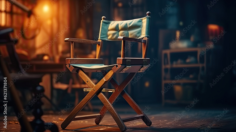 Foto de Director chair, set on film set do Stock | Adobe Stock