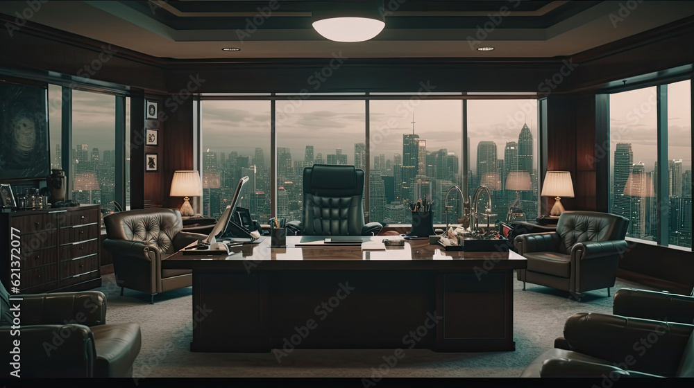 Luxury design of CEO office interior with office desk Stock Photo ...