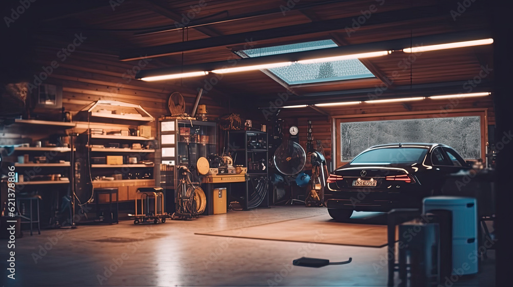 Modern garage car interior Stock Photo | Adobe Stock