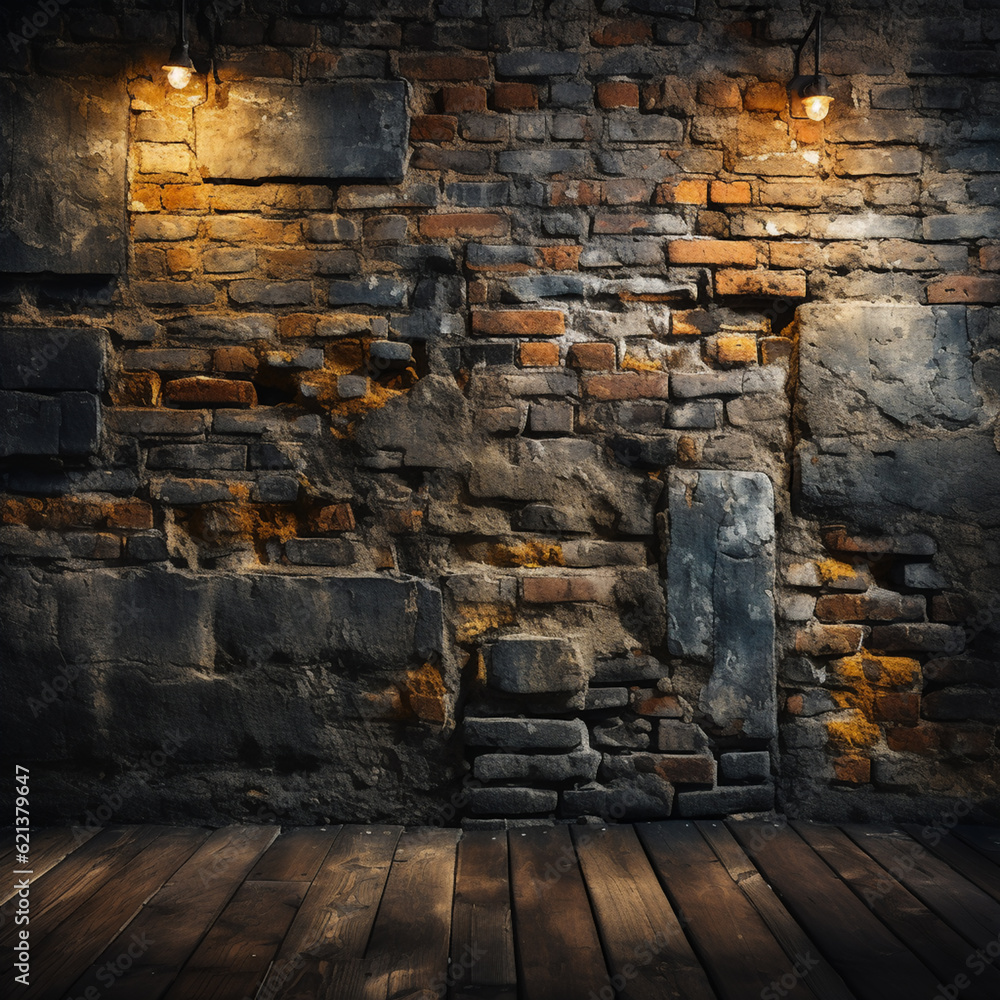Black and yellow brick wall texture background. Natural stone pattern ...