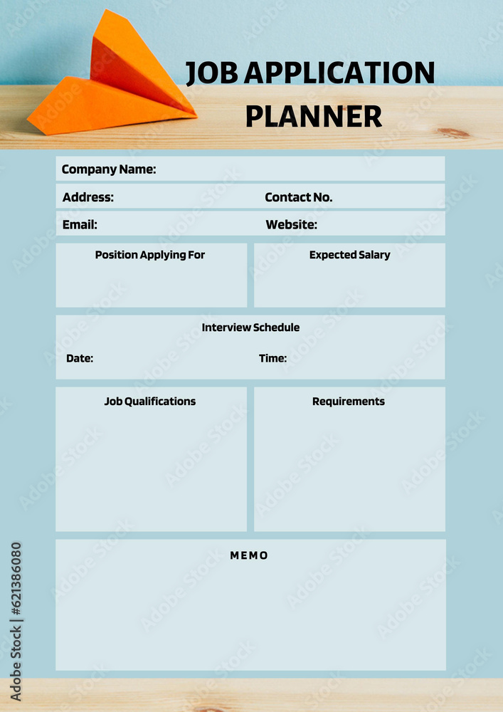 Job application planner digital planning insert sheet printable page ...