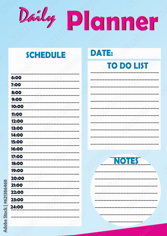 Daily planner digital planning insert sheet printable page template ...