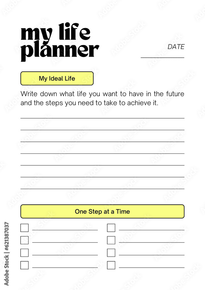 Life planner digital planning insert sheet printable page template ...