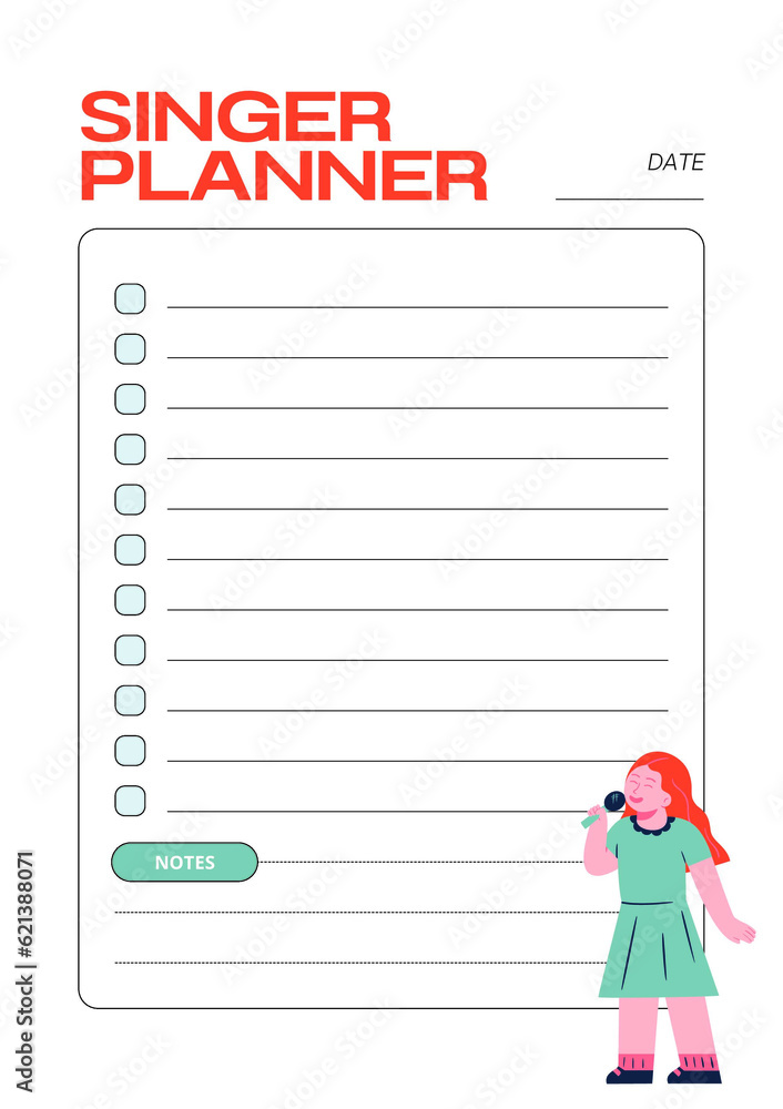 Singer planner digital planning insert sheet printable page template ...