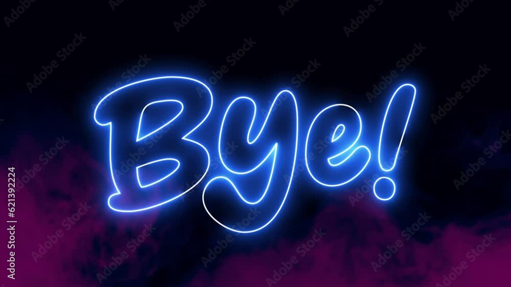 4K Ultra Hd Video. Bye text electric blue lighting text with animation ...