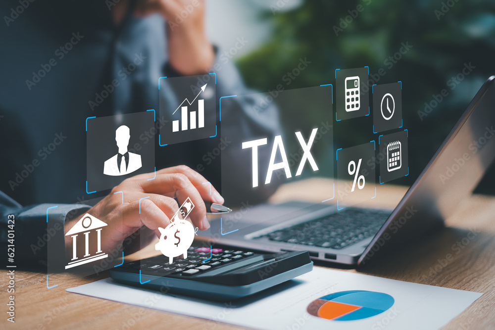 Individual income tax return form online for tax payment concept ...