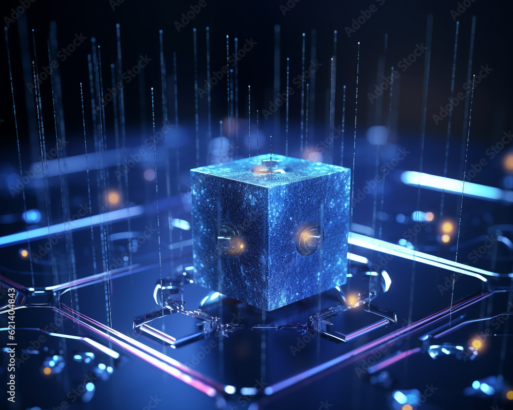 Quantum computer microchip concept, futuristic silicon hardware to ...